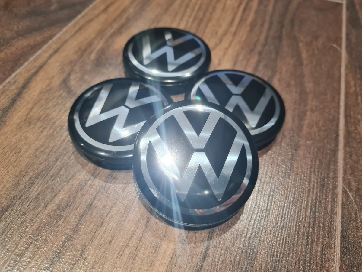 4x Alloy Wheel New Volkswagen Gloss Centre caps for New VW Polo, T-Cro ...