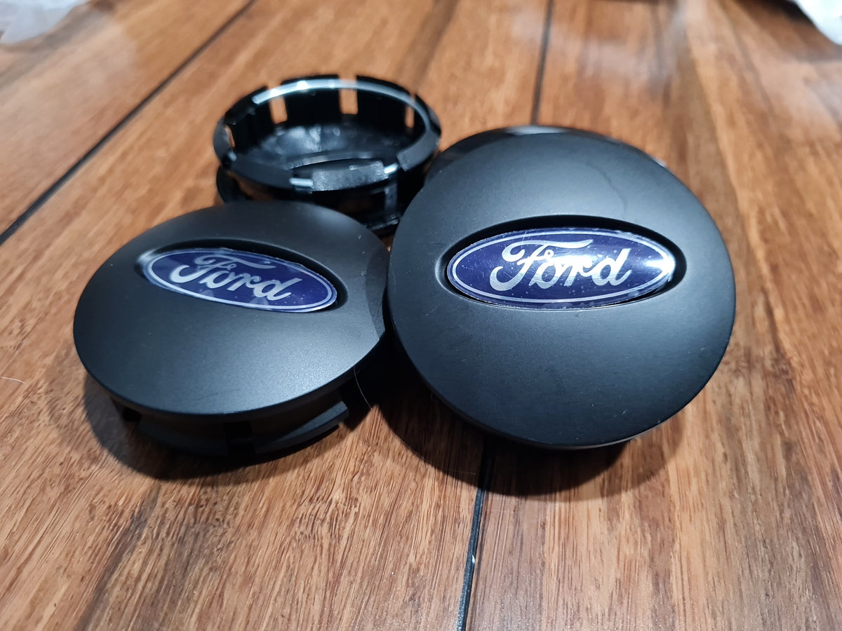 4x Alloy Wheel Centre Caps for Ford models with 65mm diameter Black ...