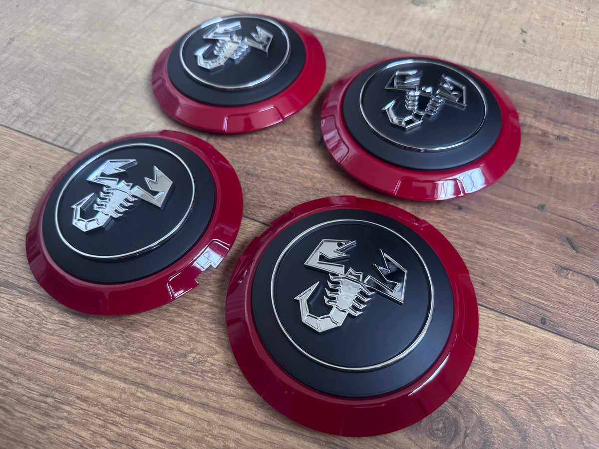 4x Alloy Wheel Centre Caps for Fiat Abarth - 135mm diameter – Caps Direct