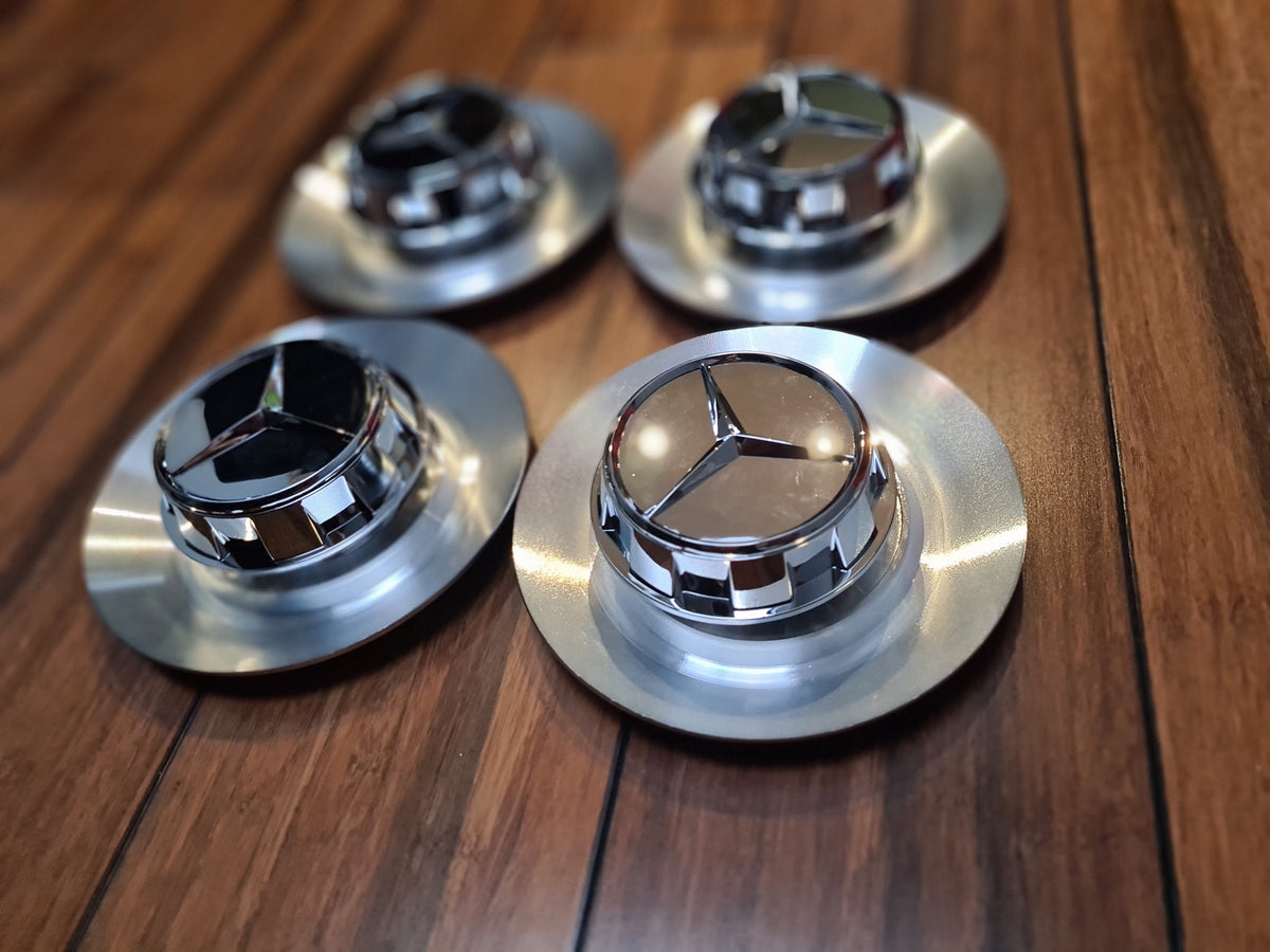 4x Alloy Wheel Centre caps for most Mercedes C63 style Silver/Chrome 1 ...