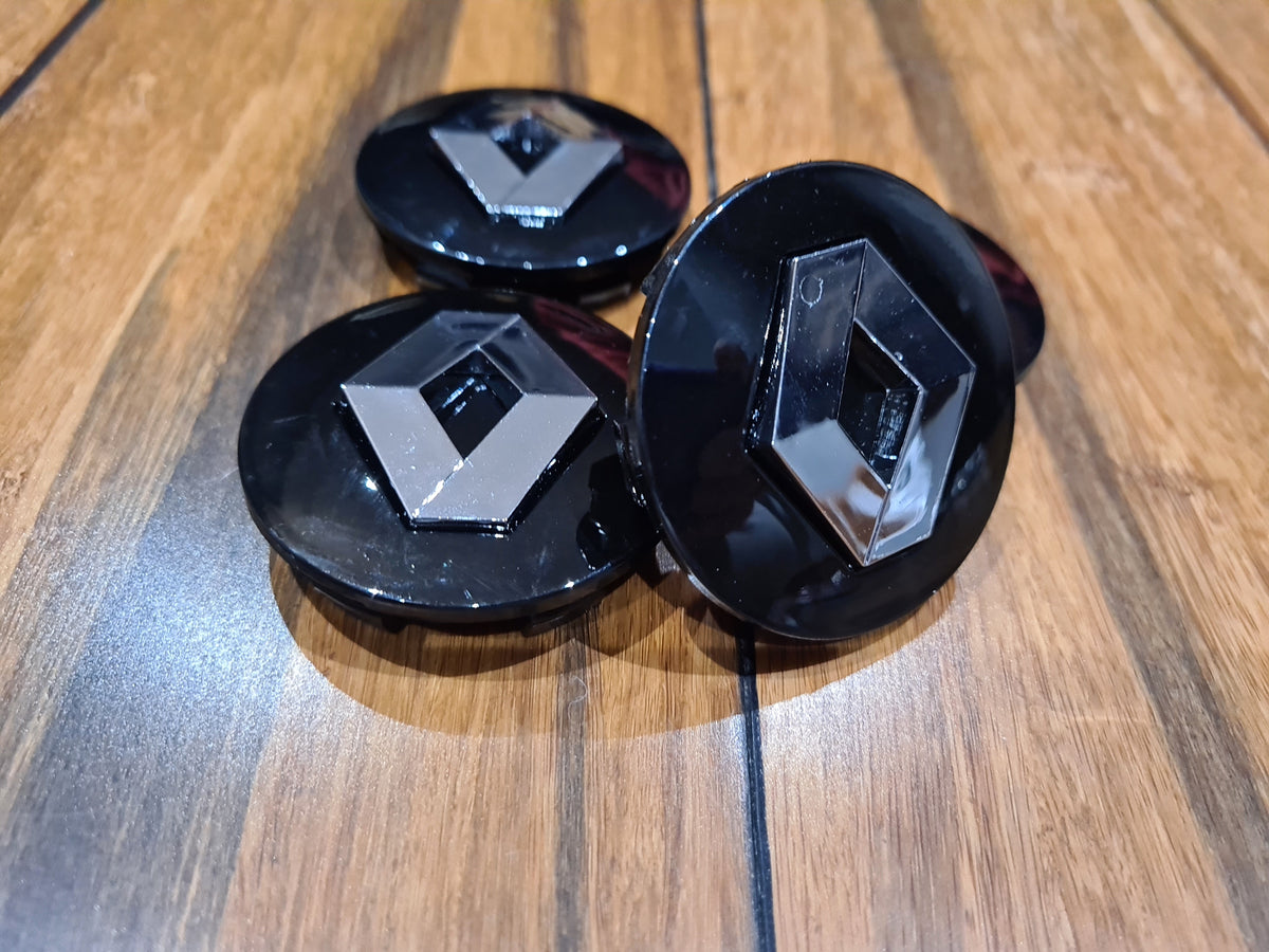 4x Alloy Wheel Centre caps for Renault Black/Chrome 57mm – Caps Direct